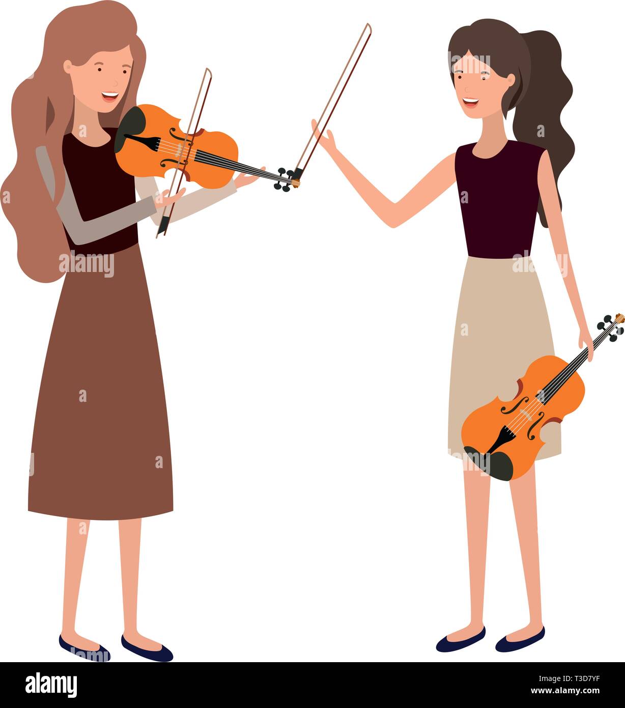 women with musical instruments character Stock Vector Image & Art - Alamy
