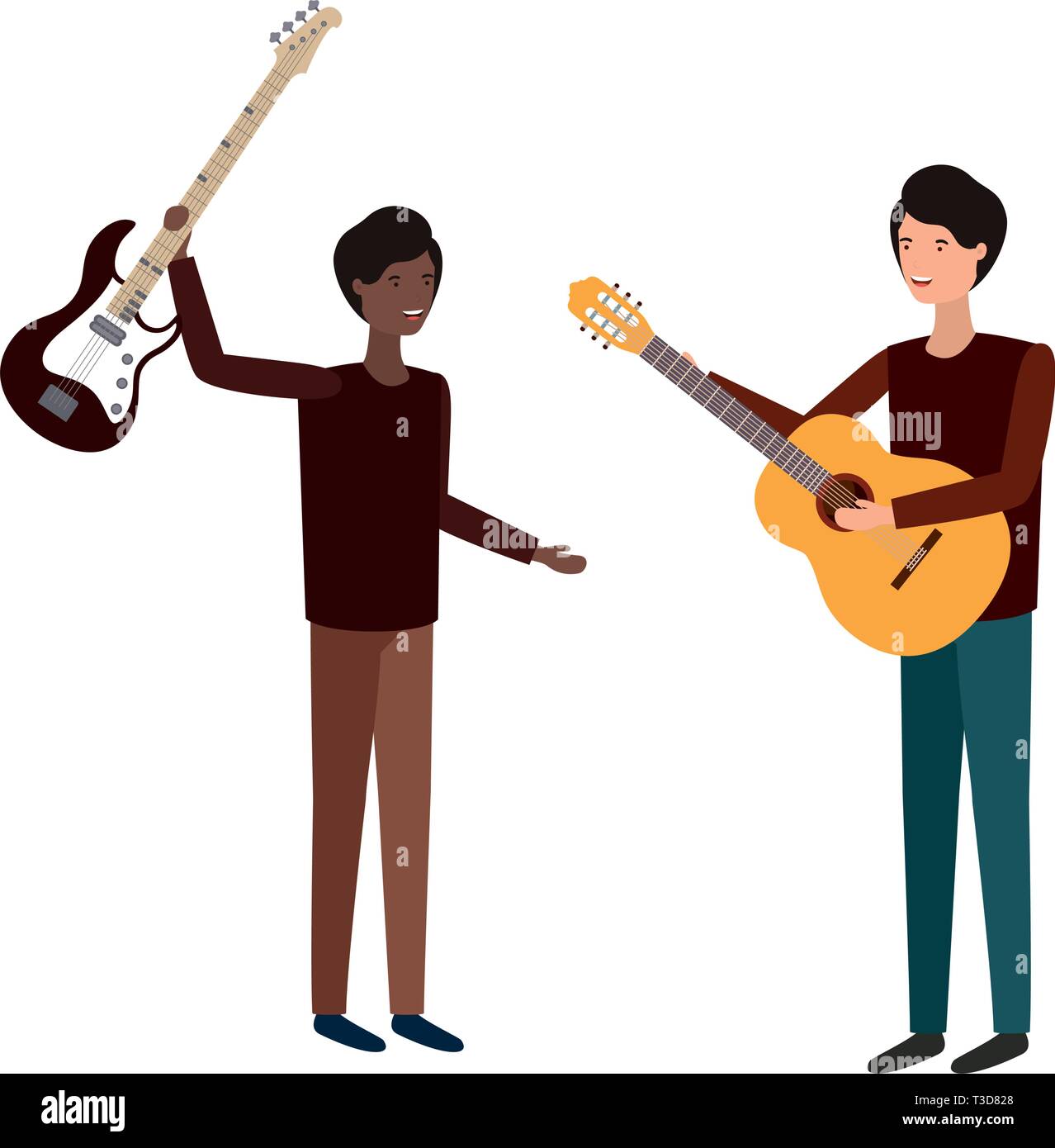 men with musical instruments character Stock Vector Image & Art - Alamy
