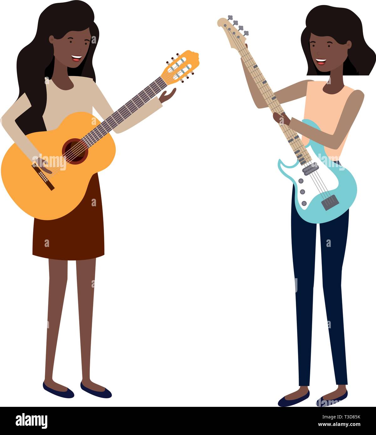 women with musical instruments character Stock Vector Image & Art - Alamy