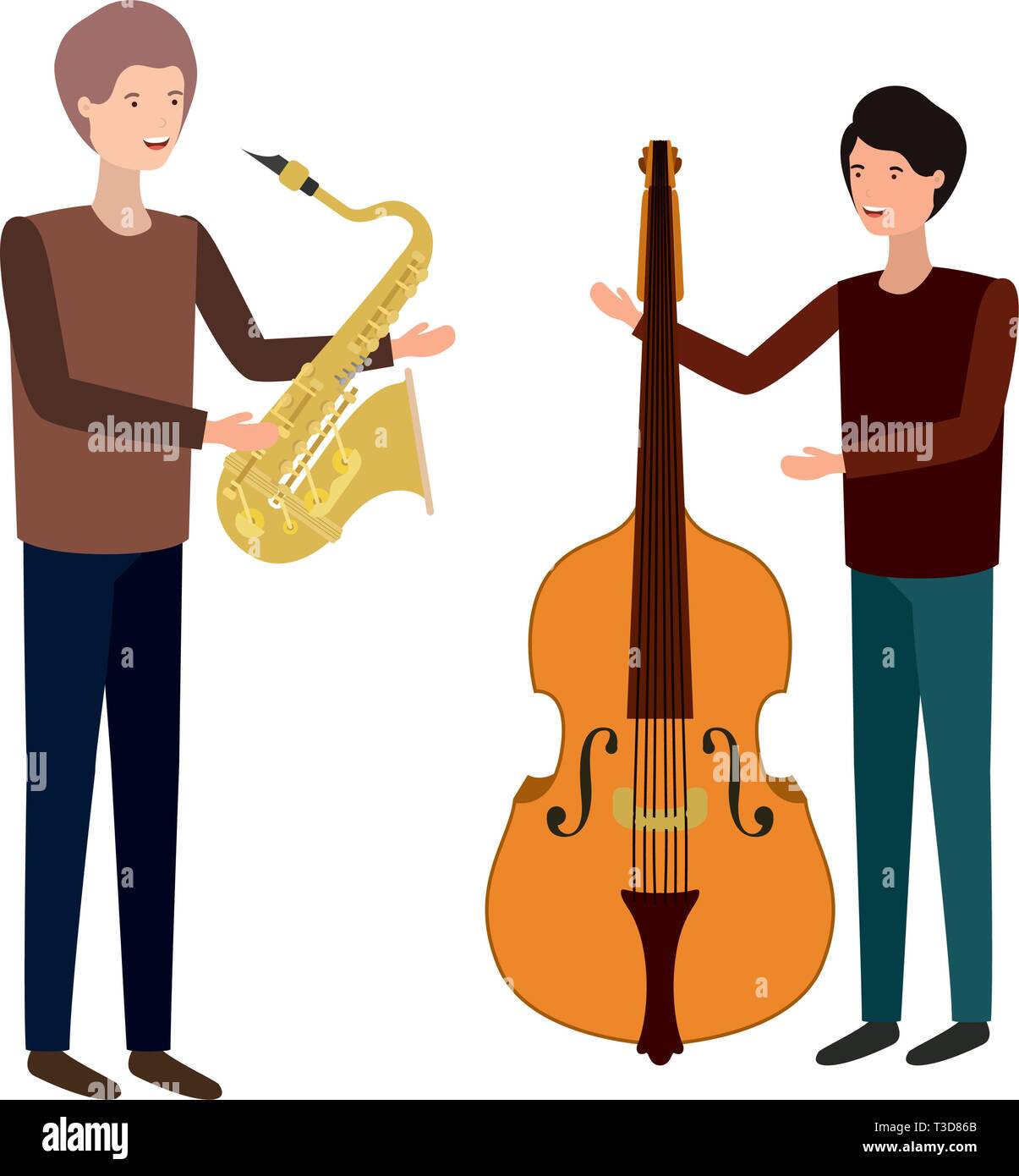 men with musical instruments character Stock Vector Image & Art - Alamy