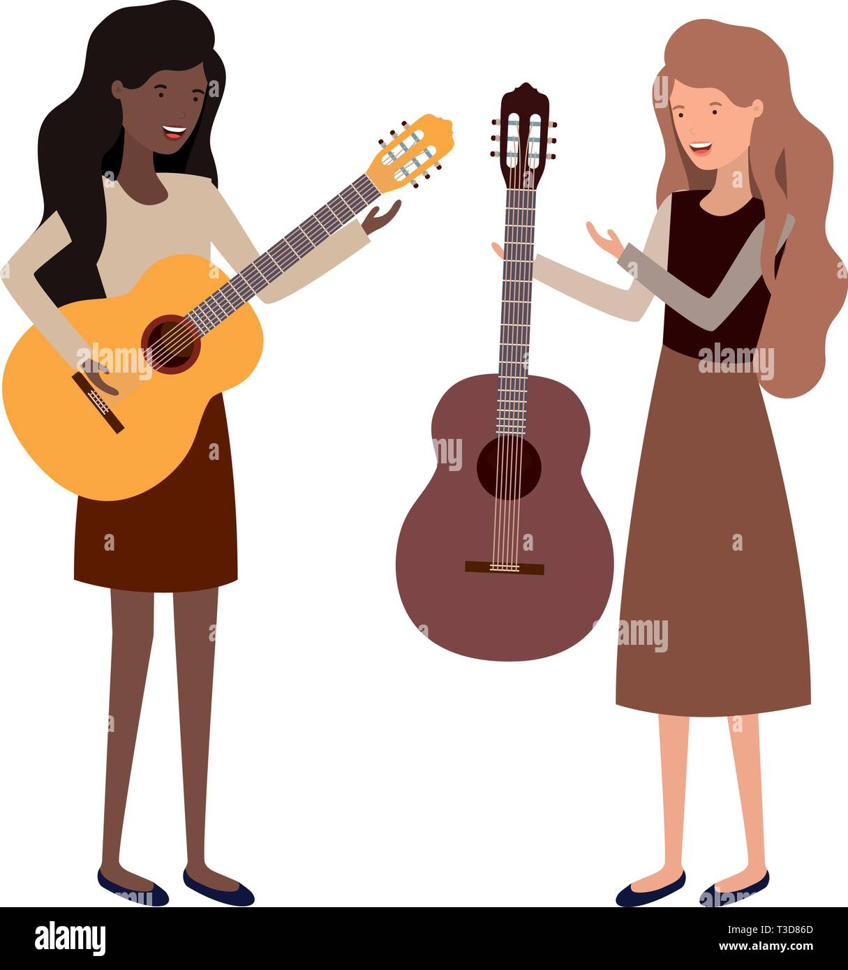 women with musical instruments character Stock Vector Image & Art - Alamy