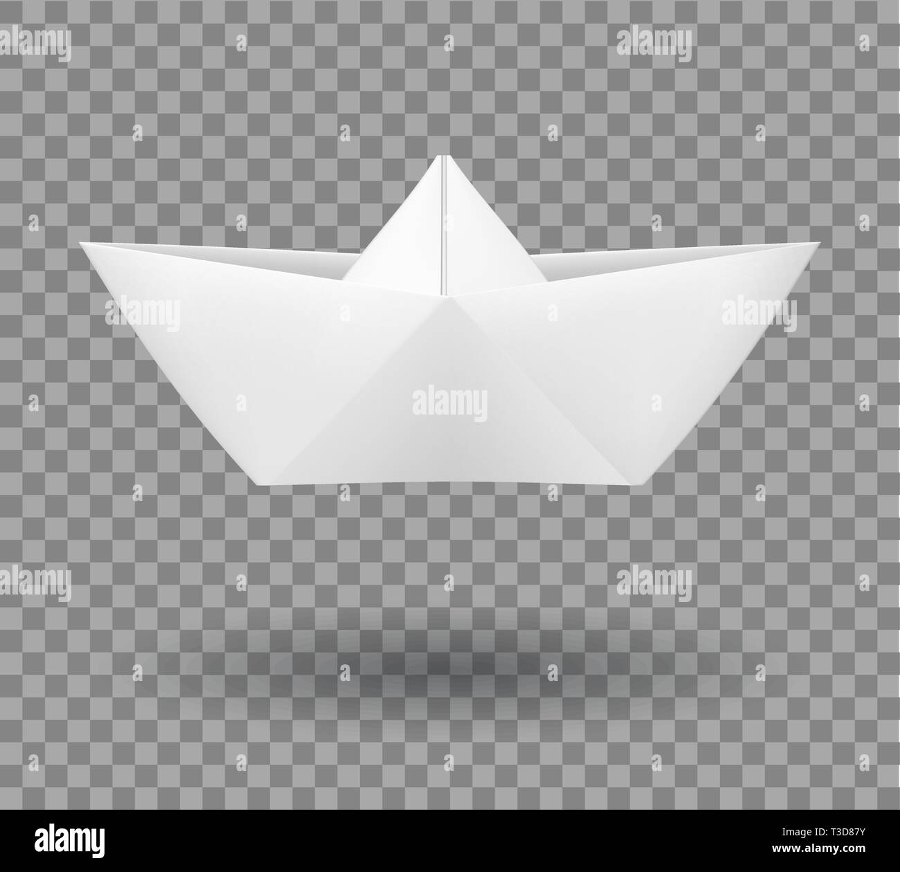 Realistic folded paper boat in origami style. Vector illustration Stock ...