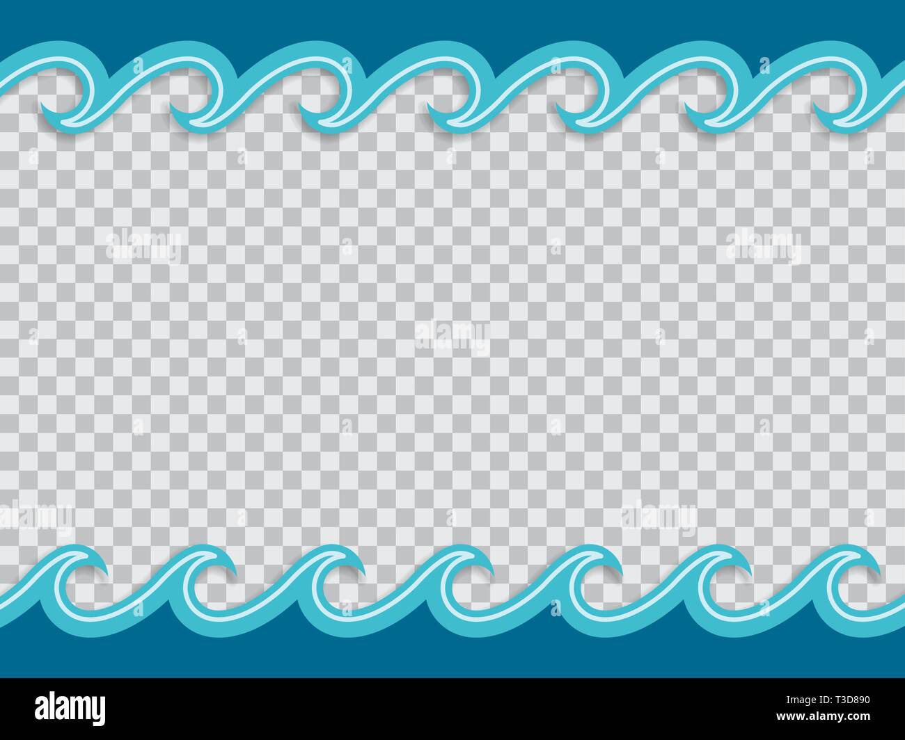 Paper cut out frame of waves in origami nautical style with place for ...