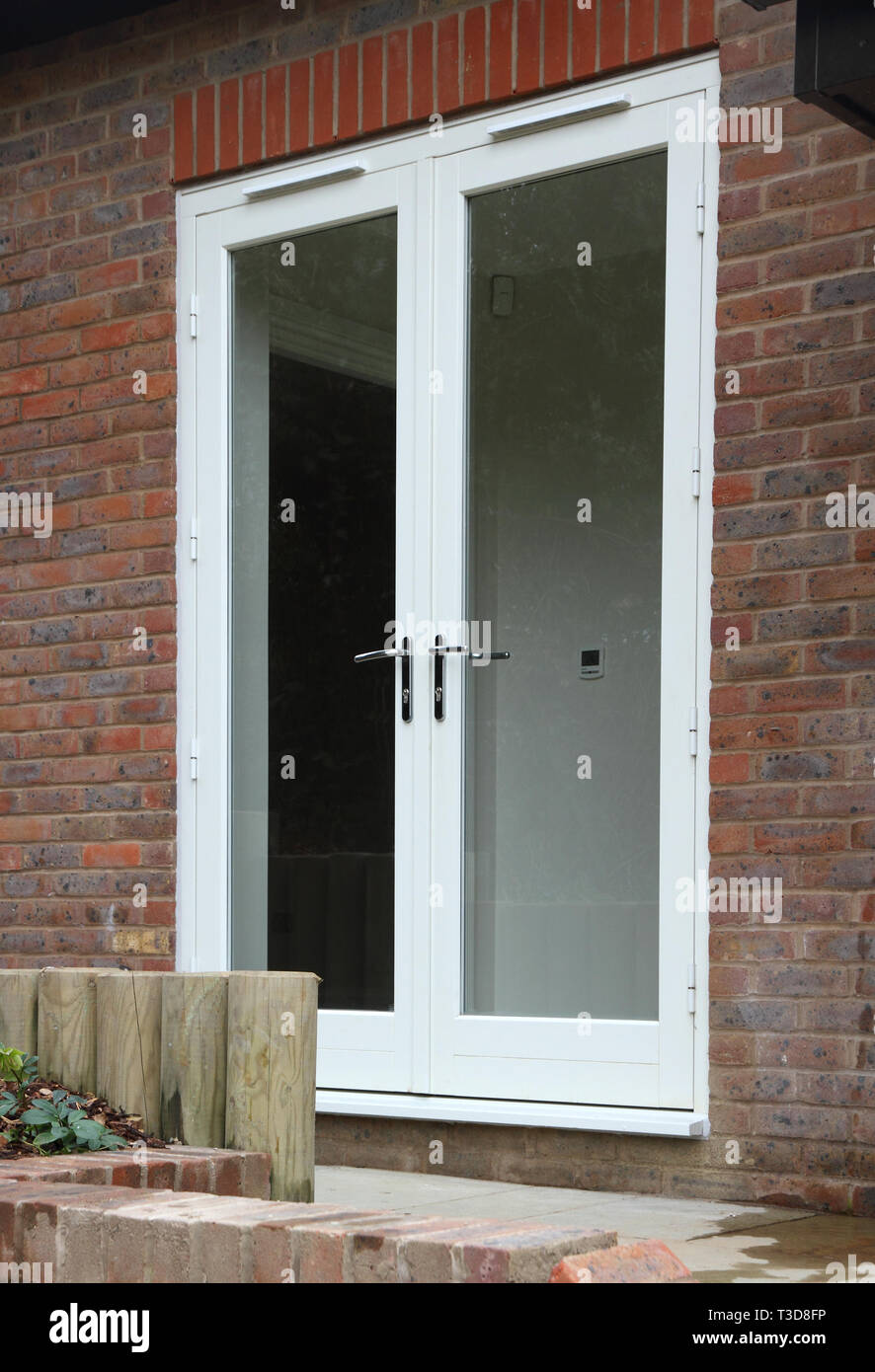 Timber French Doors Stock Photo - Alamy