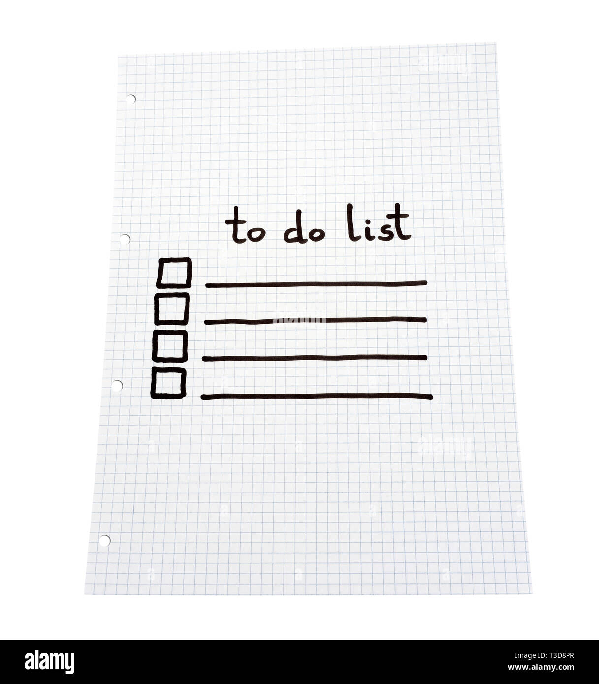 to do list on paper Stock Photo - Alamy