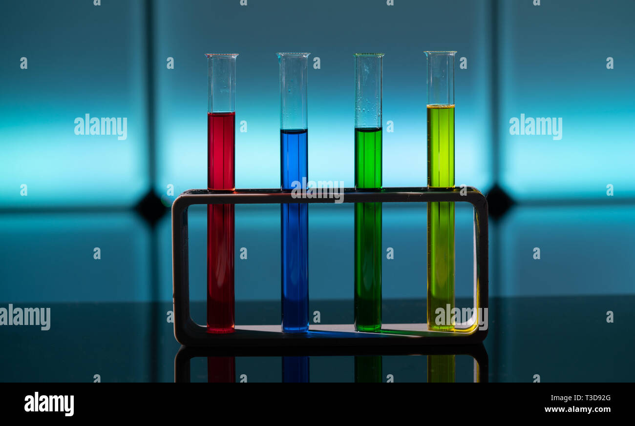 flasks and test tubes in a chemistry laboratory Stock Photo - Alamy