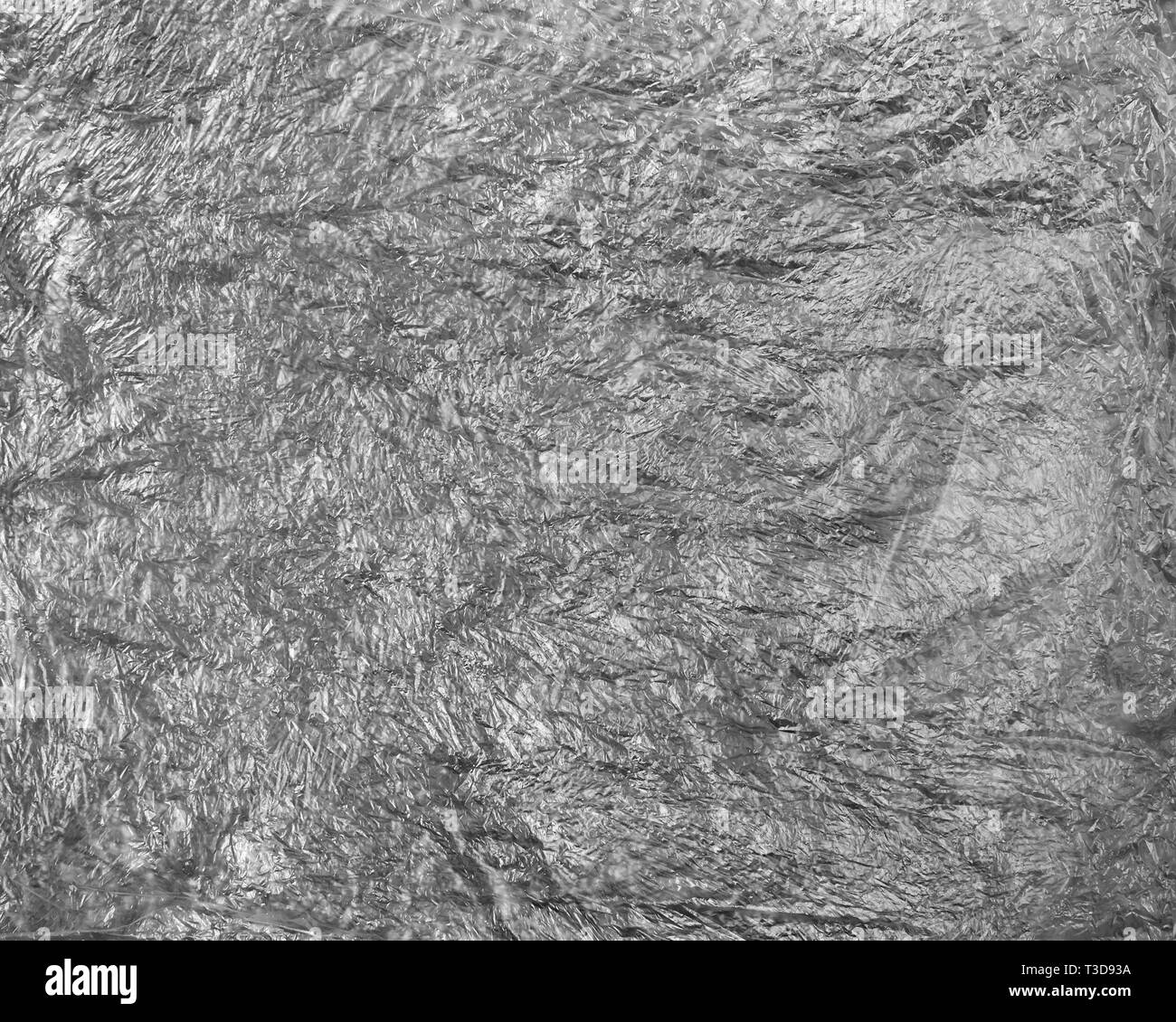 Plastic wrap background crumpled Black and White Stock Photos & Images ...