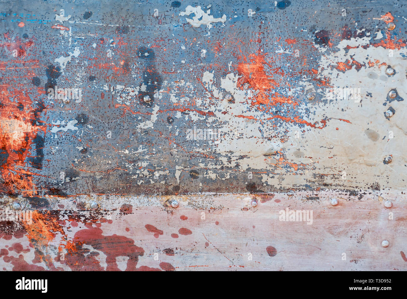 Steel sheet with delaminating paint and rust Stock Photo - Alamy