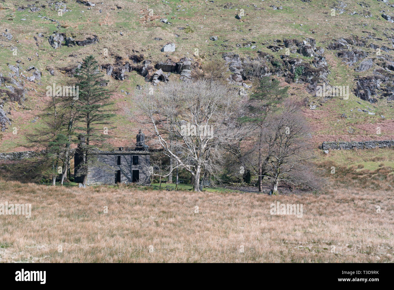 The abandoned Cwmorthin Terrace and Rhosydd Slate Quarry at Blaenau ...