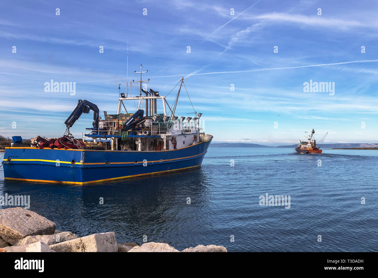 Two blue trawlers hi-res stock photography and images - Alamy