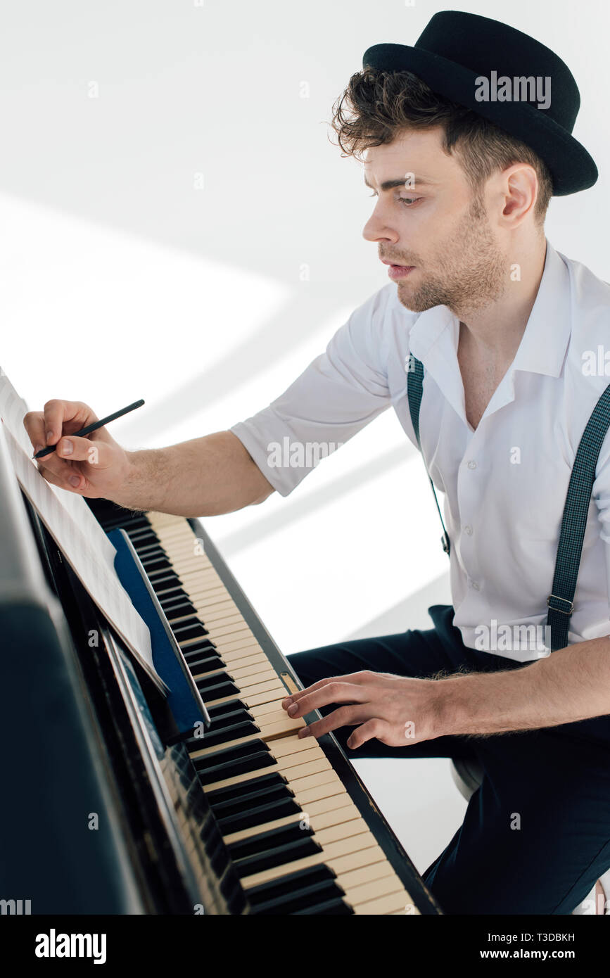Black man writing sheet music hi-res stock photography and images - Alamy