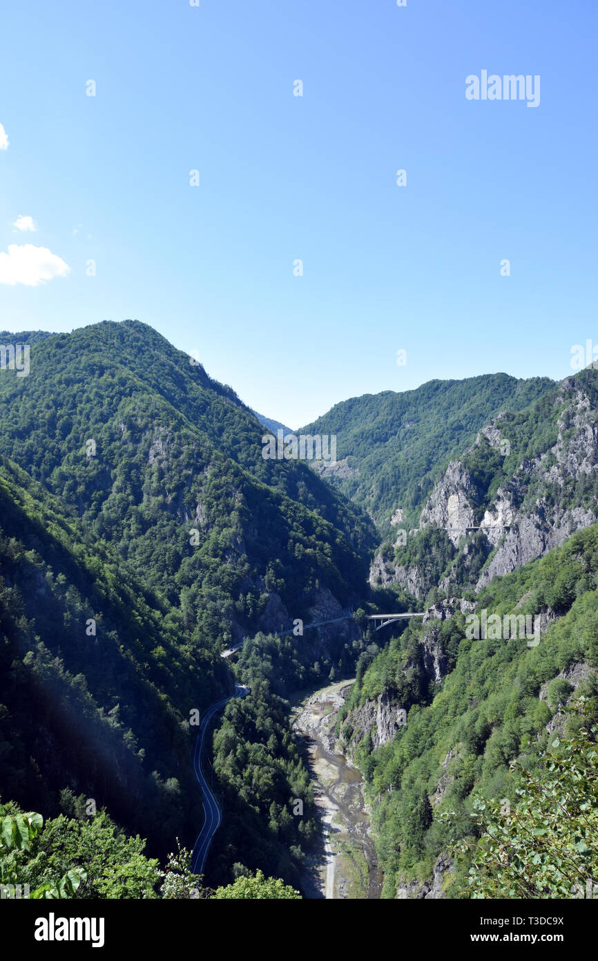 Mount Cetatea near Poenari Castle. Arges River valley, Romania Stock ...