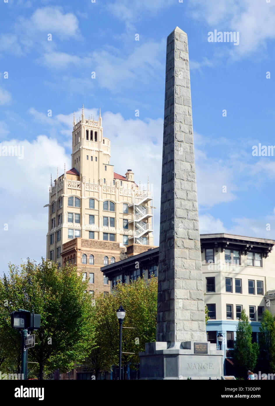 Zebulon Vance obelisk memorial in Asheville, North Carolina, US, 2017 ...