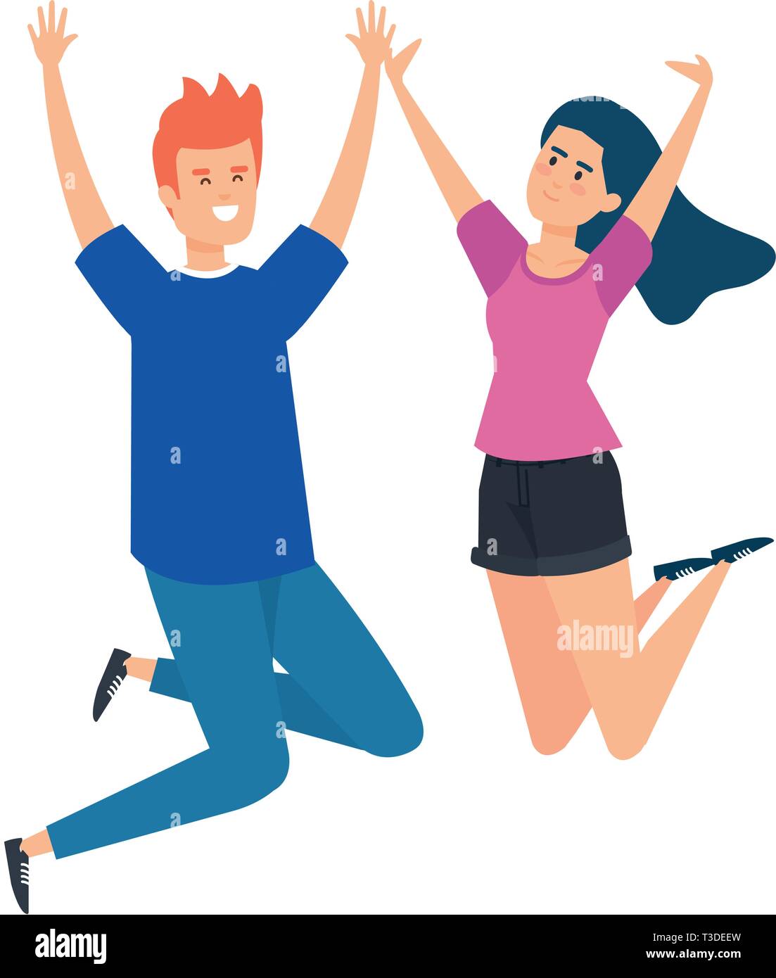 young couple celebrating avatars characters Stock Vector Image & Art ...