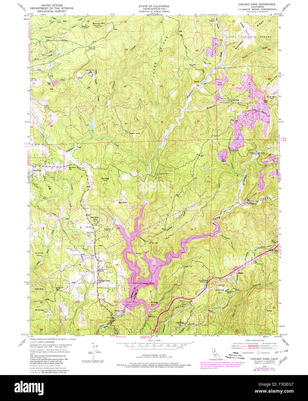 USGS TOPO Map California CA Chicago Park 289164 1949 24000 Restoration ...