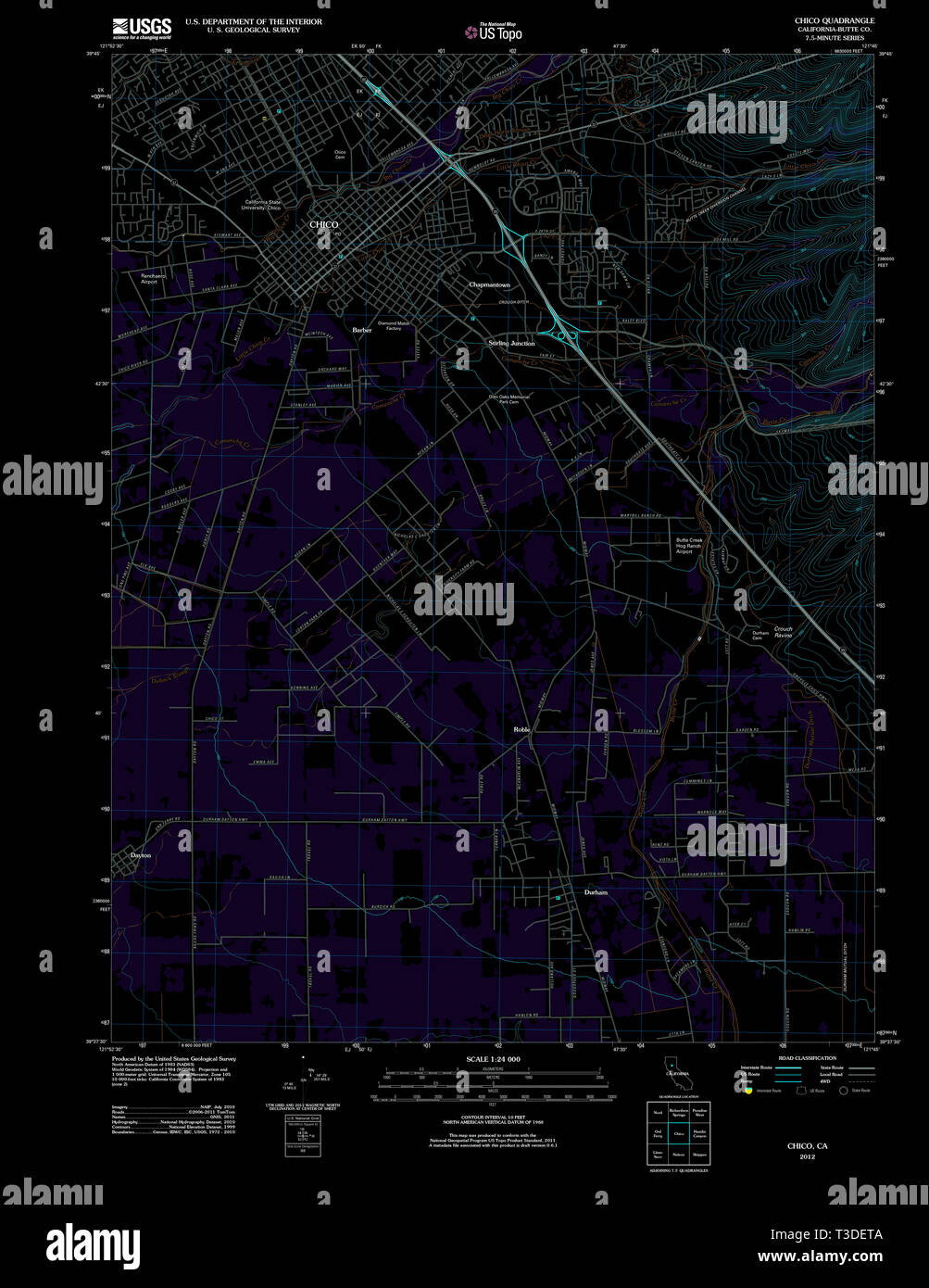 Map of chico hi-res stock photography and images - Alamy