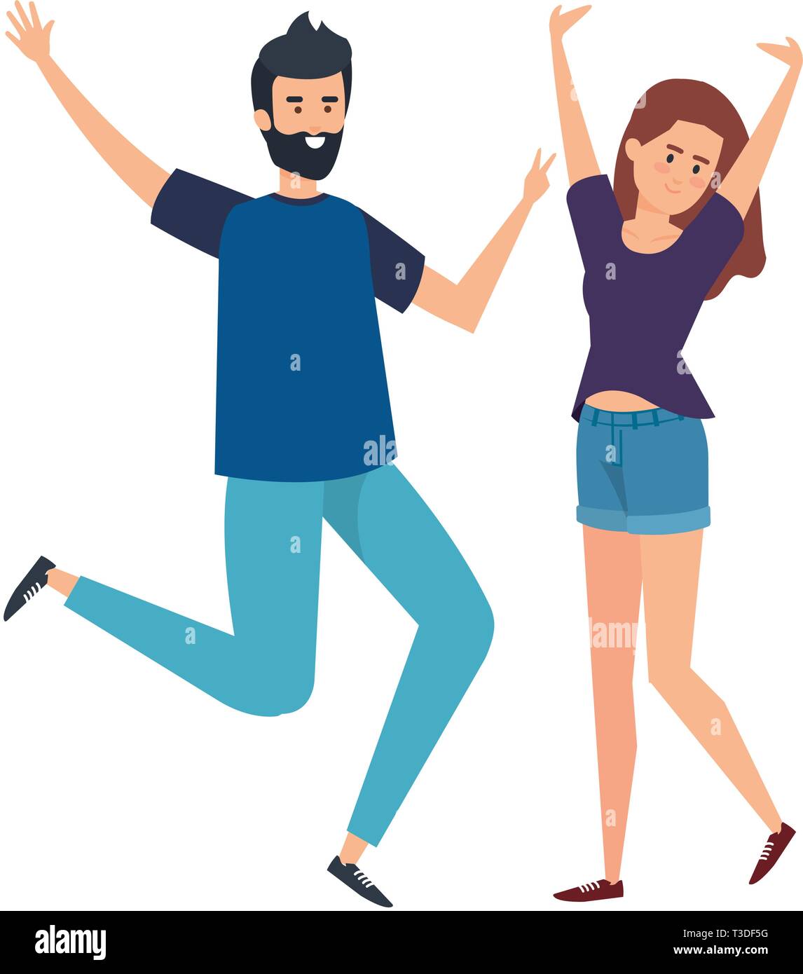 young couple celebrating avatars characters Stock Vector Image & Art ...
