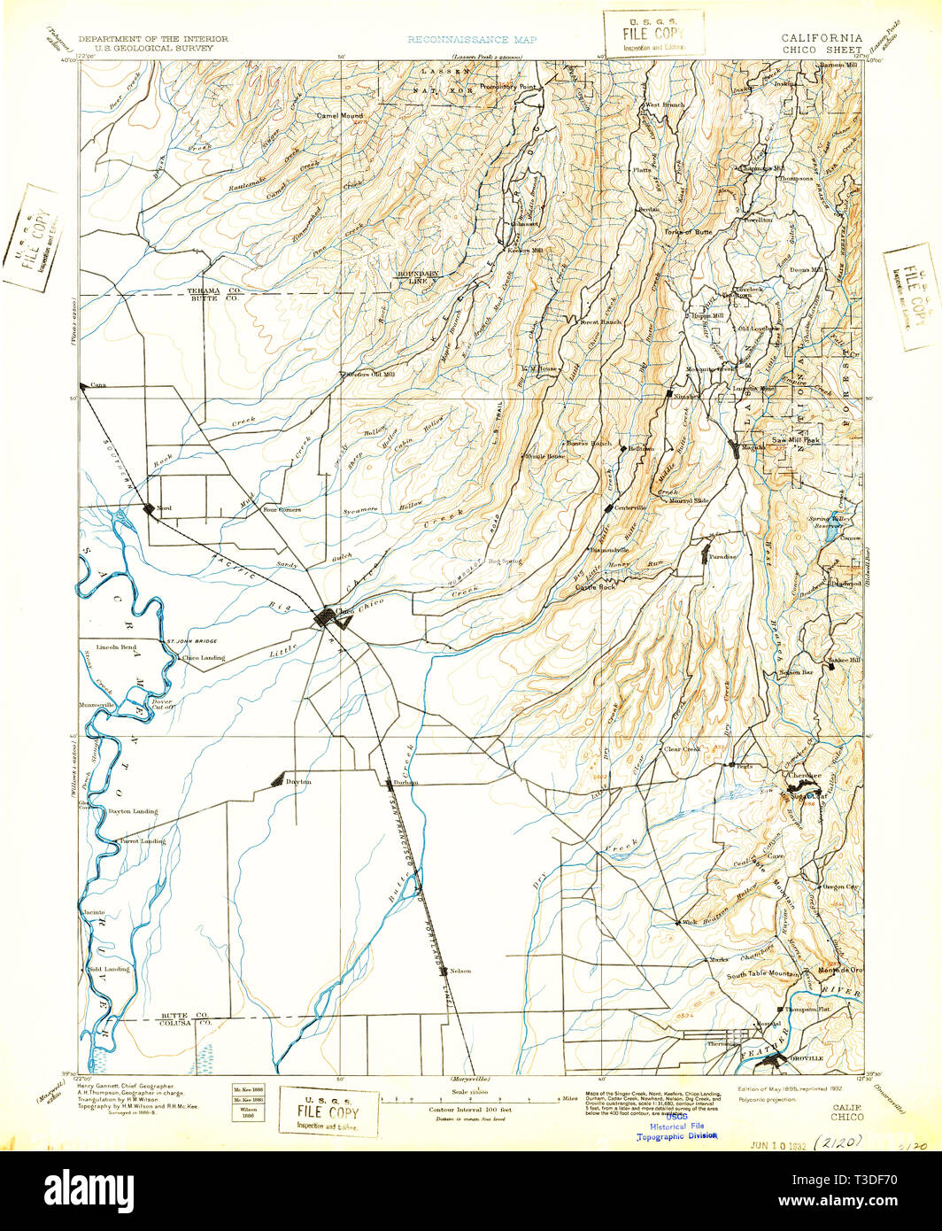 Map of chico hi-res stock photography and images - Alamy