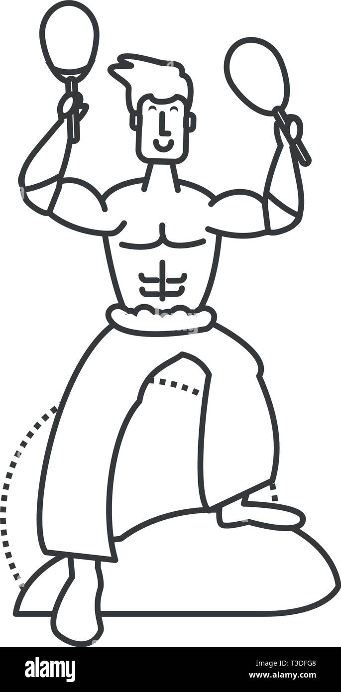 man brazilian dancer with maracas instrument vector illustration design ...