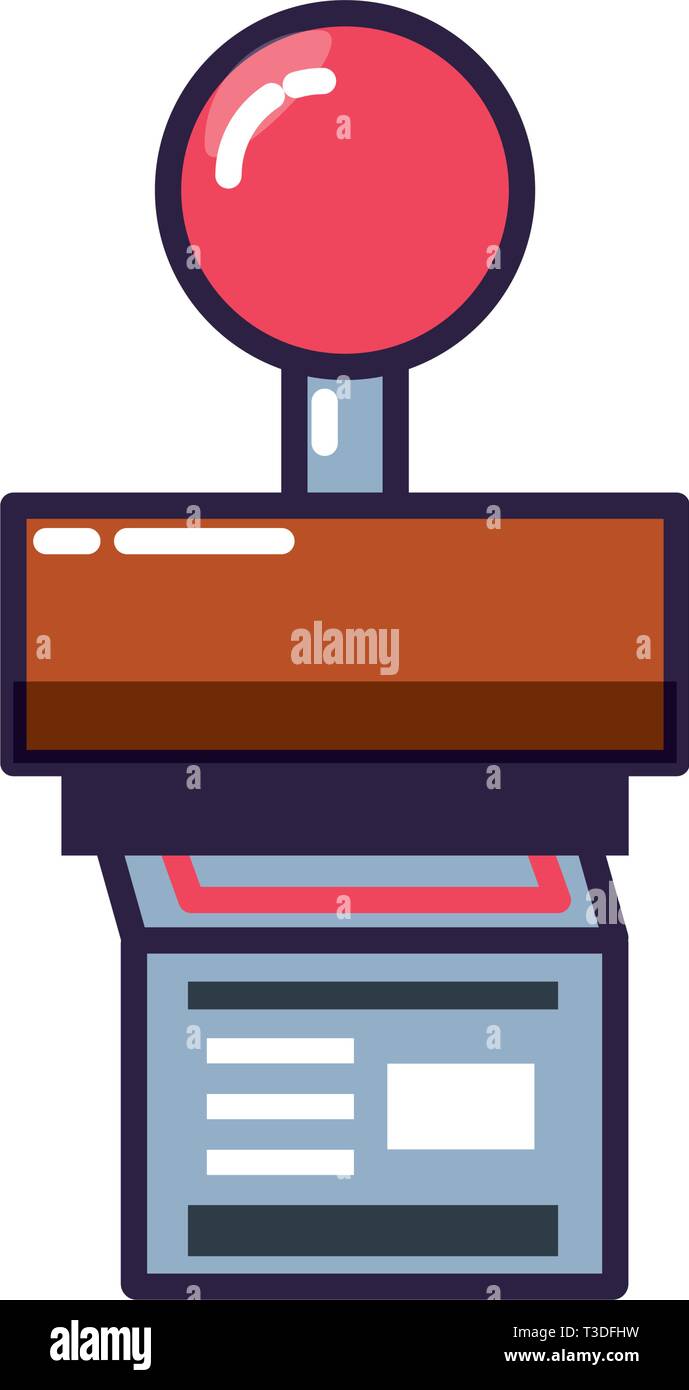 rubber stamp handle with document vector illustration design Stock ...