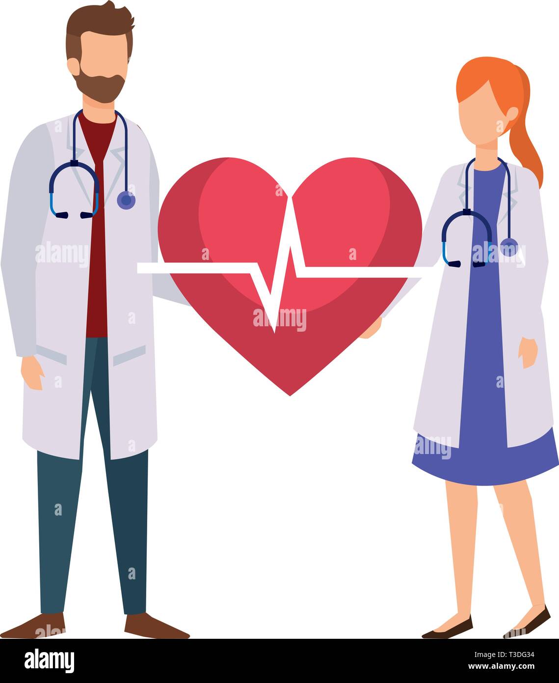 Female doctor heart cardio character hi-res stock photography and ...