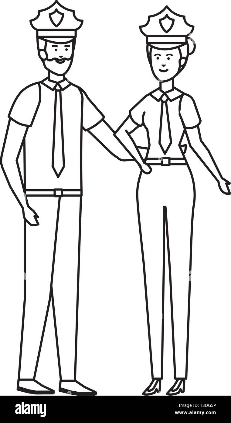 couple polices officers avatars characters Stock Vector Image & Art - Alamy