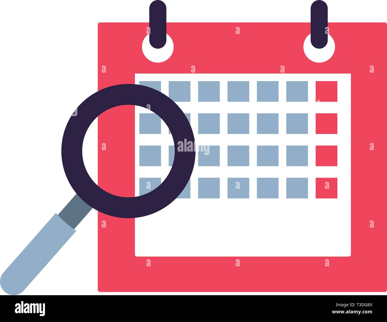 calendar reminder with magnifying glass vector illustration design ...