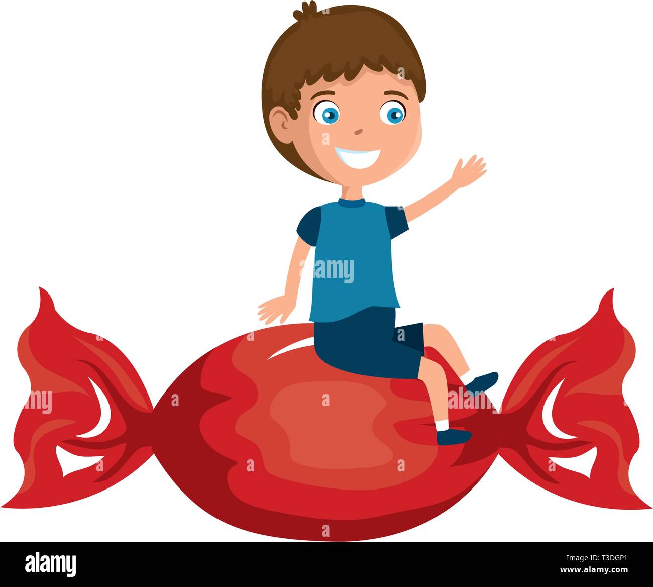 little boy with sweet candy Stock Vector Image & Art - Alamy