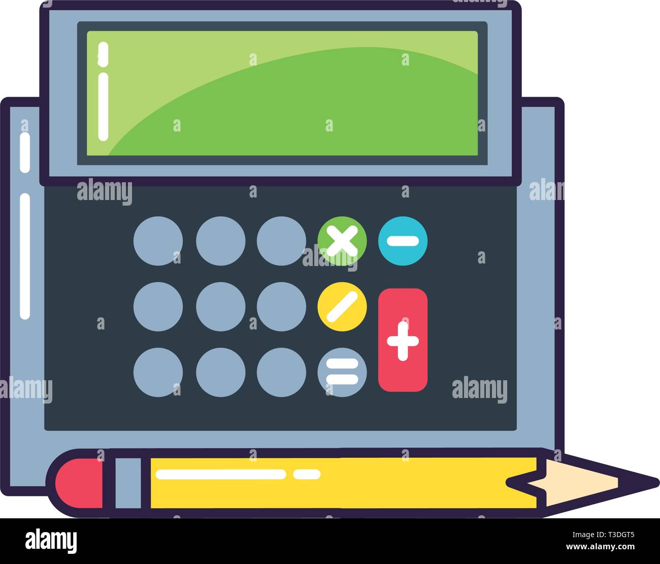 calculator math finance with pencil vector illustration design Stock ...