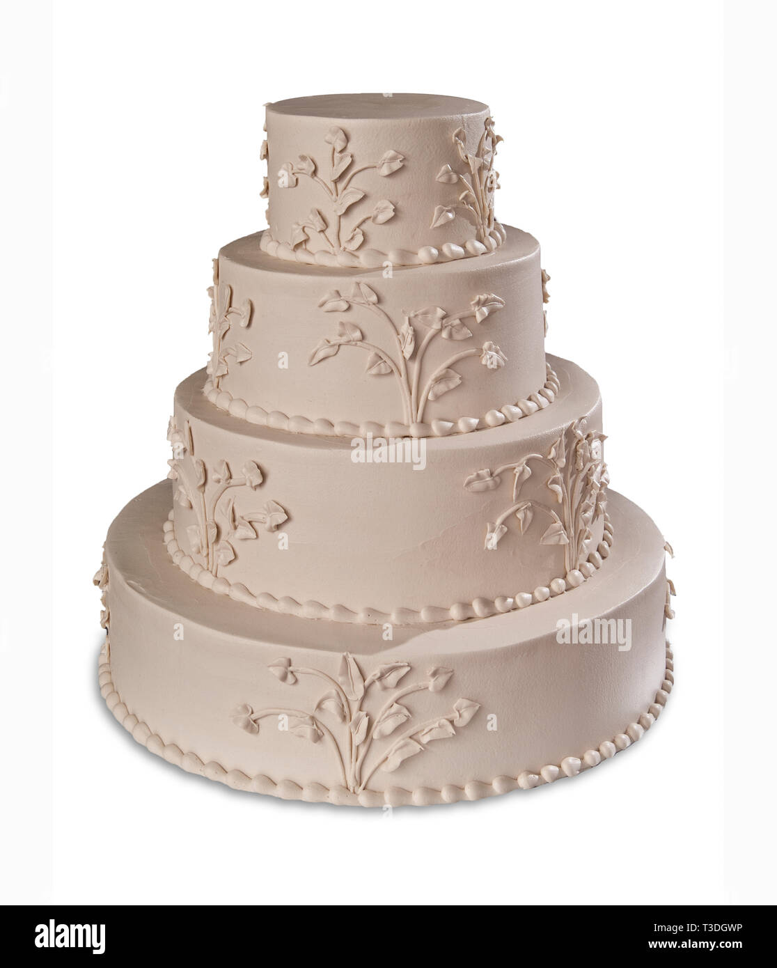 Ivory Tiered Wedding Cake Stock Photo - Alamy
