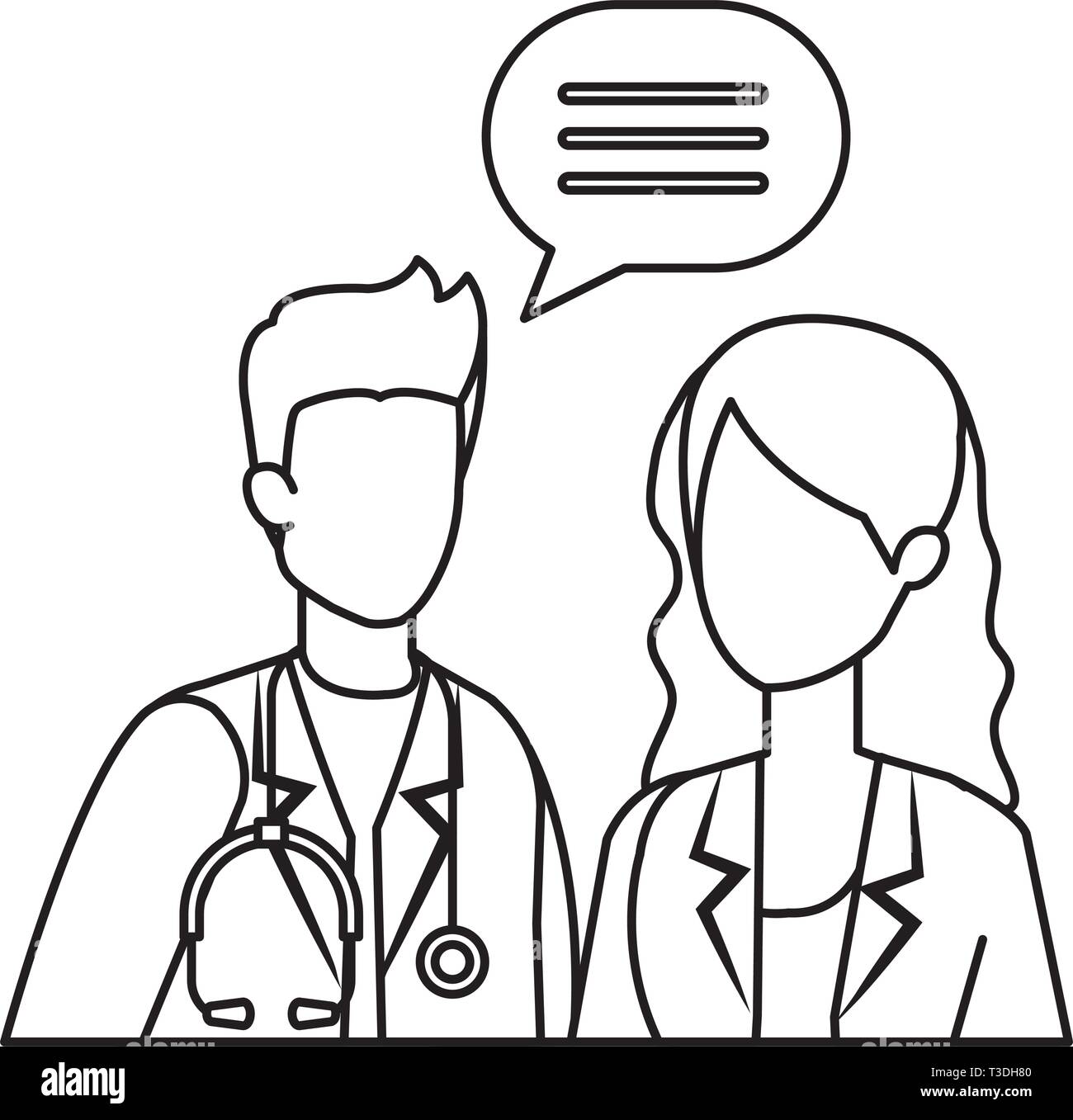 couple of professionals doctors talking Stock Vector Image & Art - Alamy