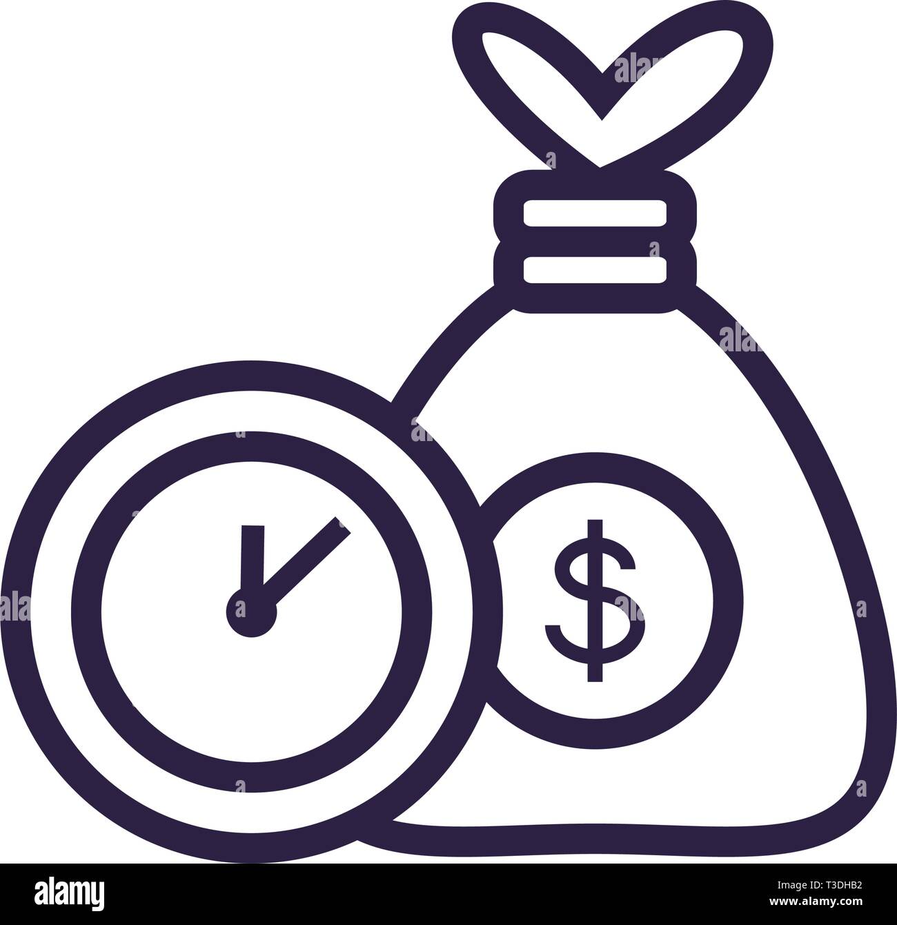 clock time with money bag vector illustration design Stock Vector Image ...