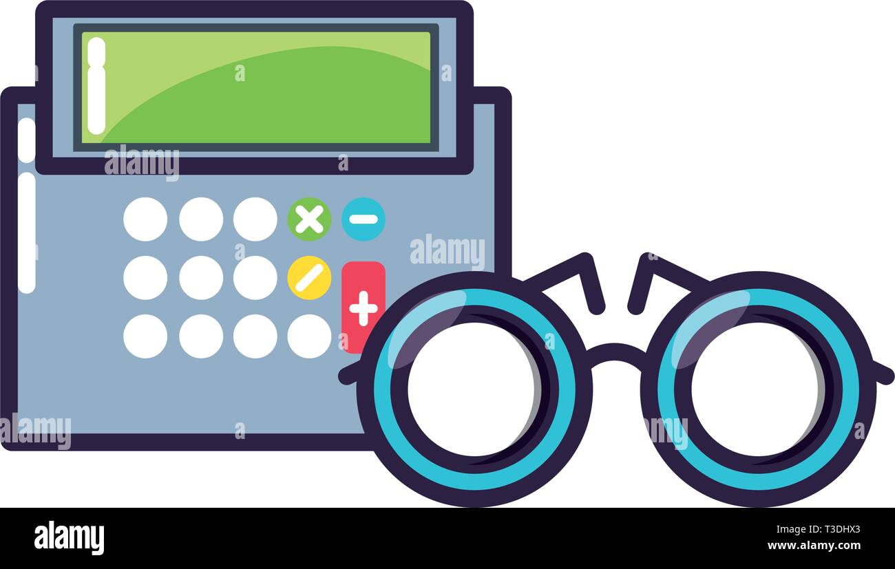 optical eyeglasses with math finance vector illustration design Stock ...