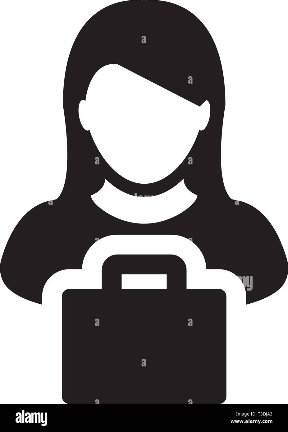 Briefcase icon vector male person profile avatar symbol for business in ...