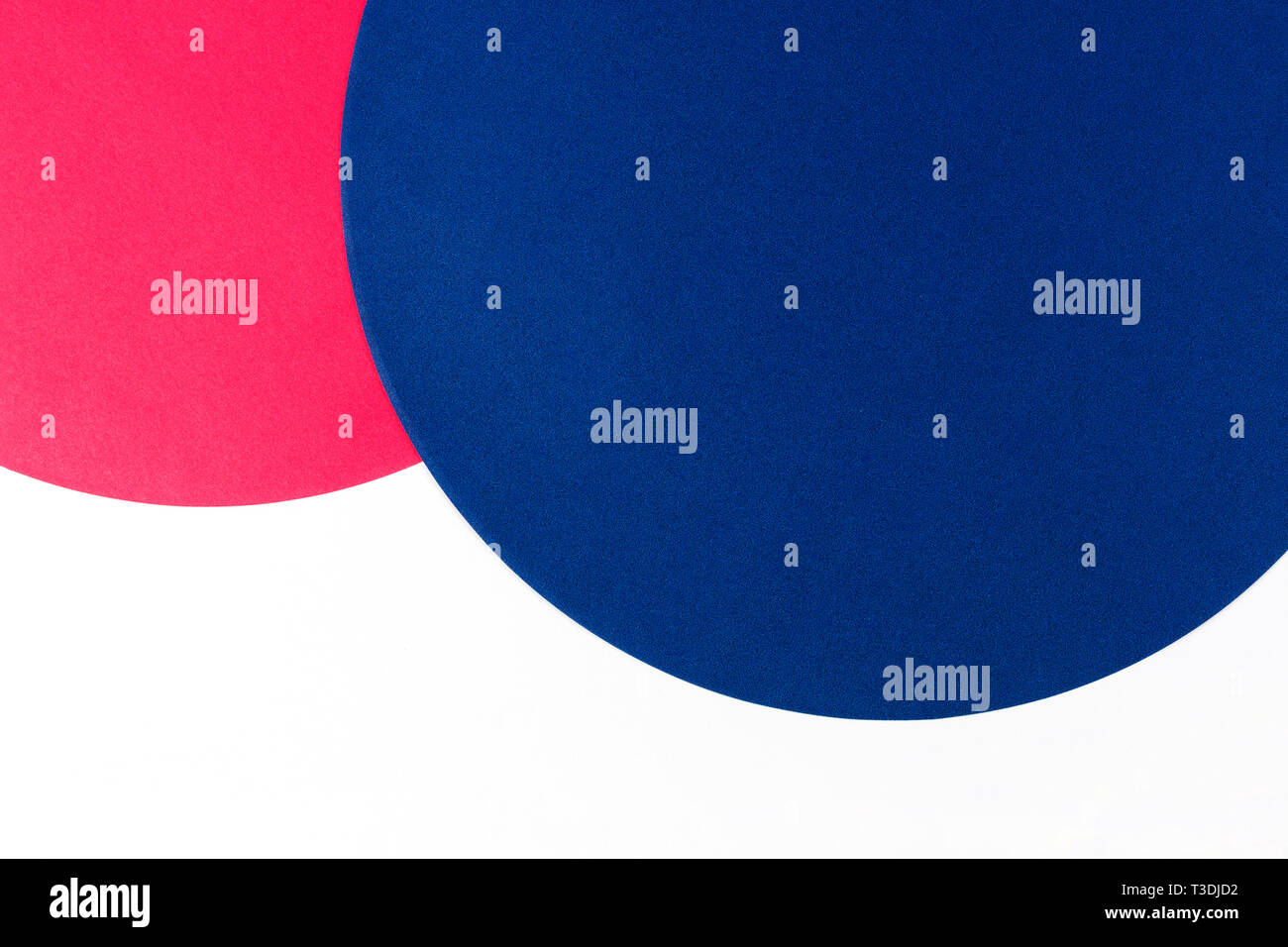 Abstract color paper background. Blue and pink color round circle shape ...
