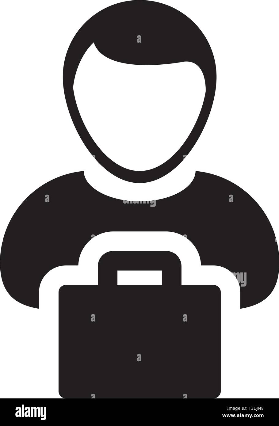 Retailer icon vector male person profile avatar with shopping bag ...