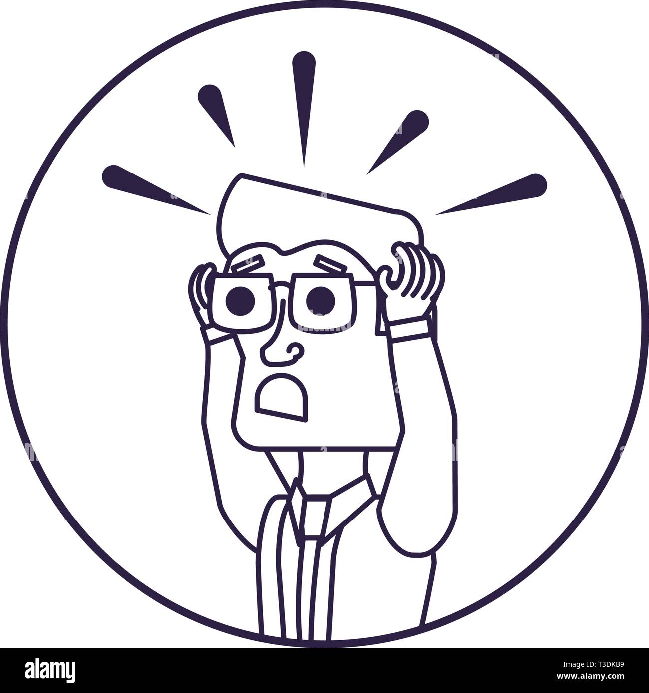 Stressed elegant man in Stock Vector Images - Alamy