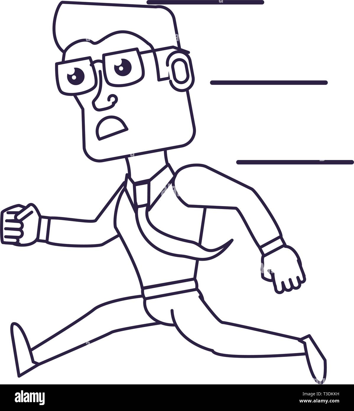 businessman running avatar character vector illustration design Stock ...