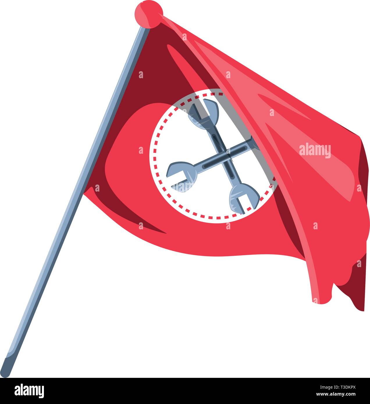 flag with wrenches tools crossed vector illustration design Stock ...