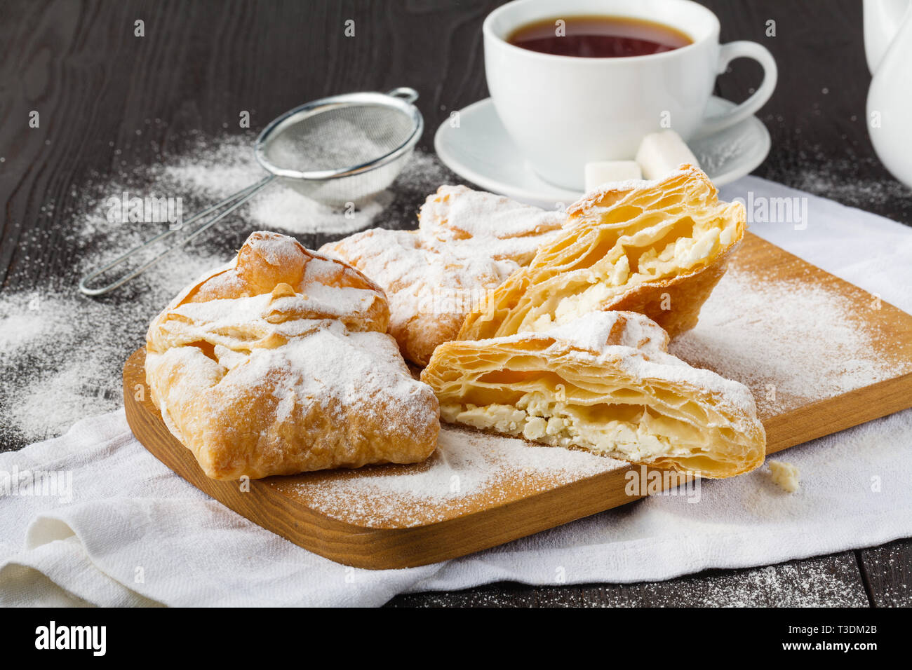 Pies of puff pastry close up Stock Photo - Alamy