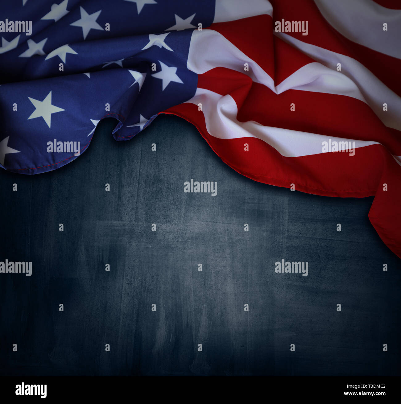 American flag on blue background Stock Photo - Alamy