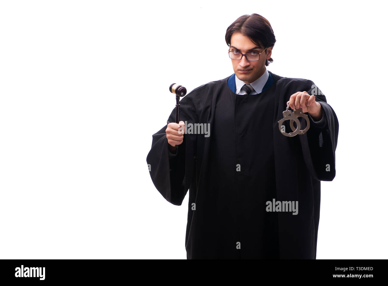Young handsome judge isolated on white Stock Photo - Alamy