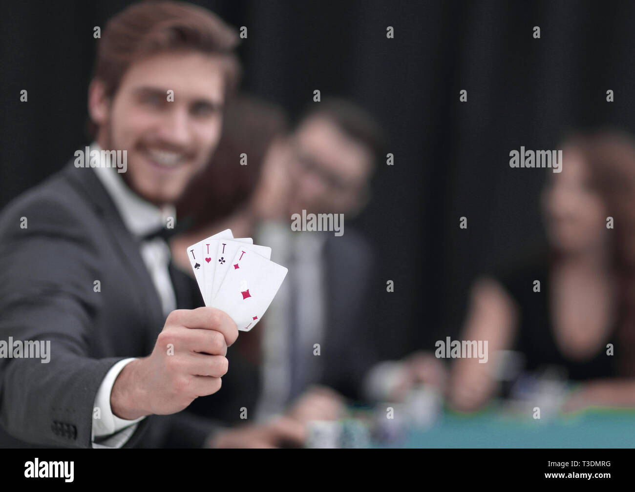 lucky player with the winning combination Stock Photo - Alamy