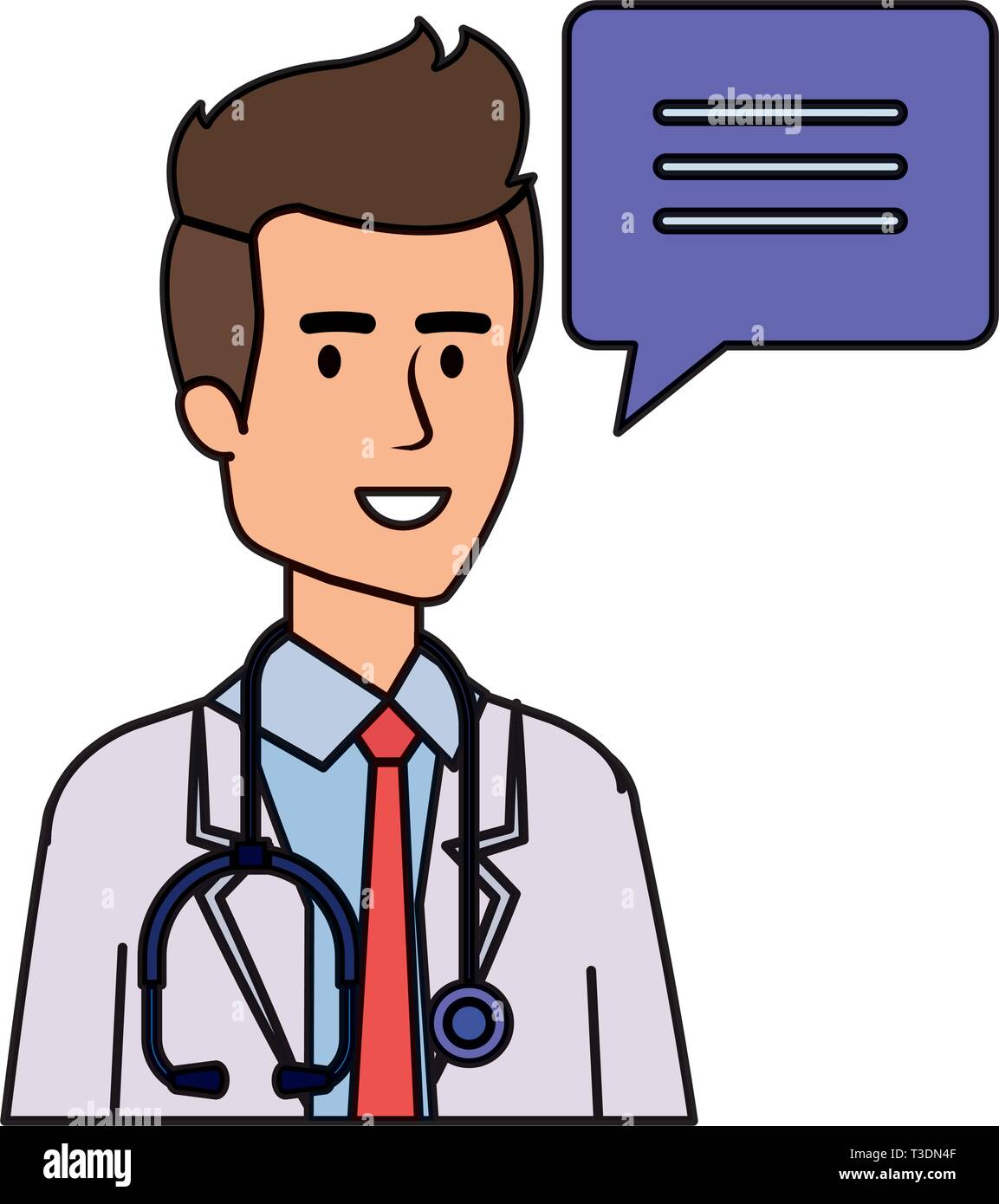 professional doctor with stethoscope avatar character Stock Vector ...