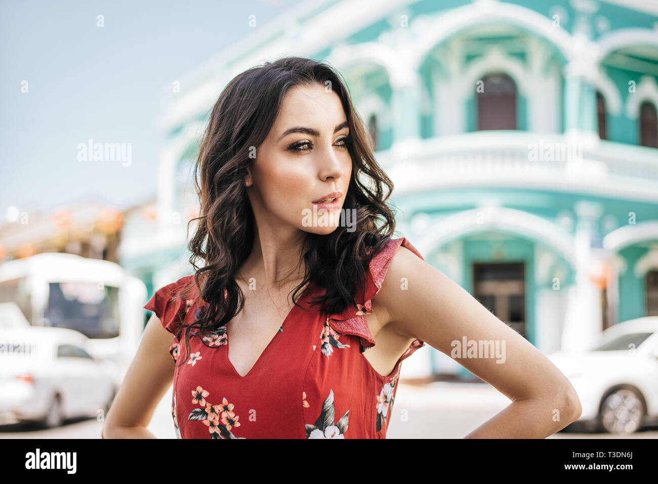 Portrait of a cheerful, charming woman Stock Photo - Alamy