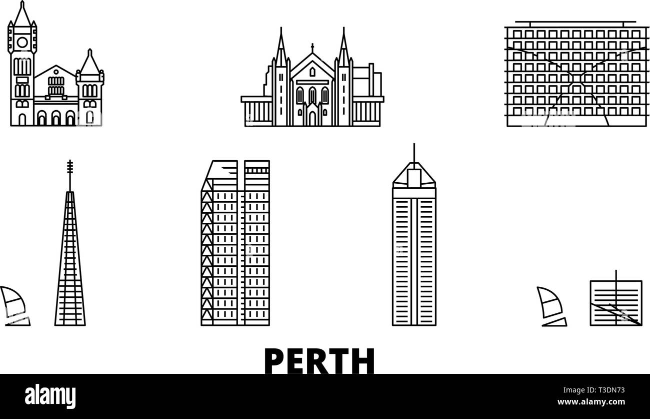 Perth skyline at night Stock Vector Images - Alamy