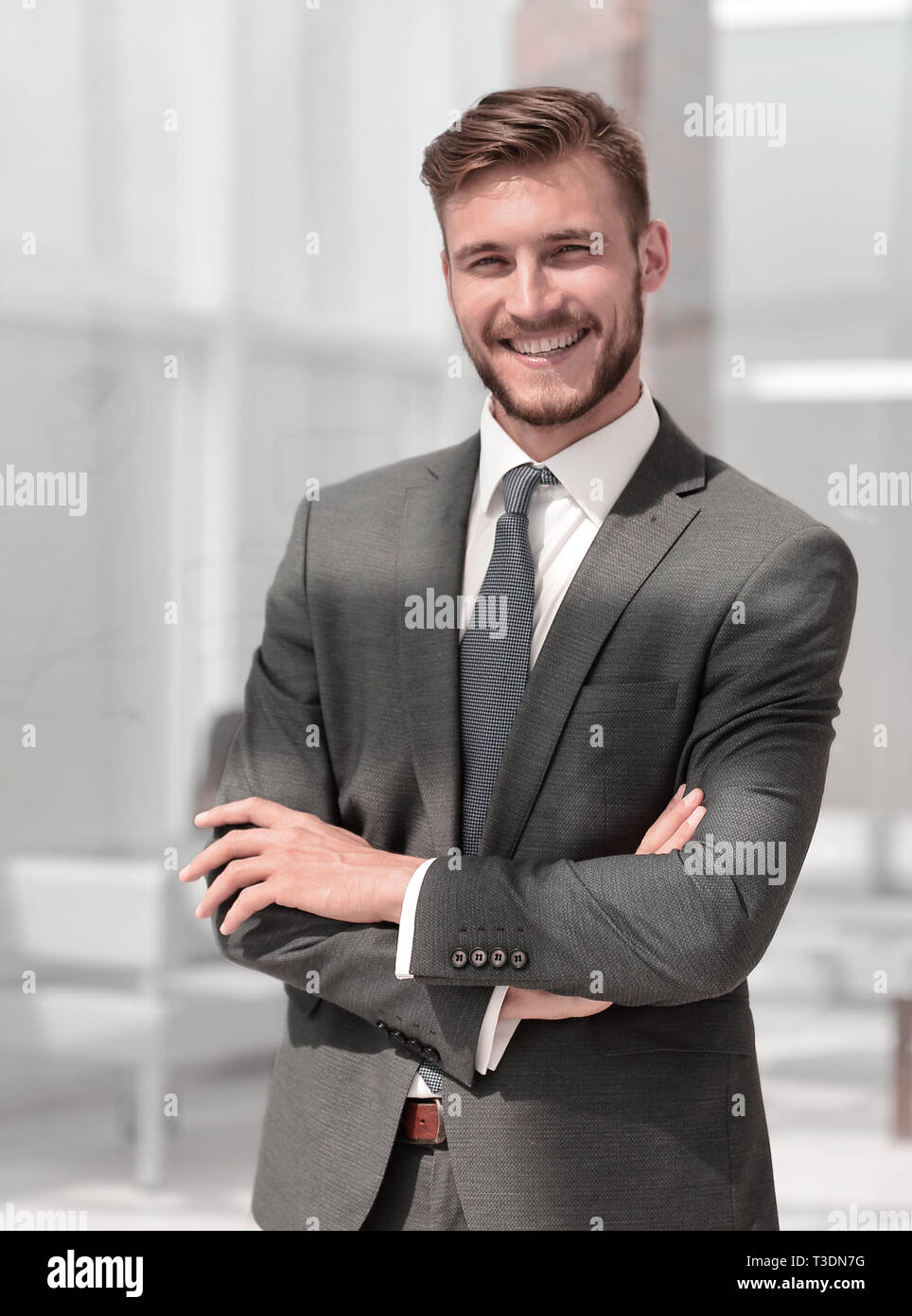 Portrait of a handsome CEO smiling Stock Photo - Alamy