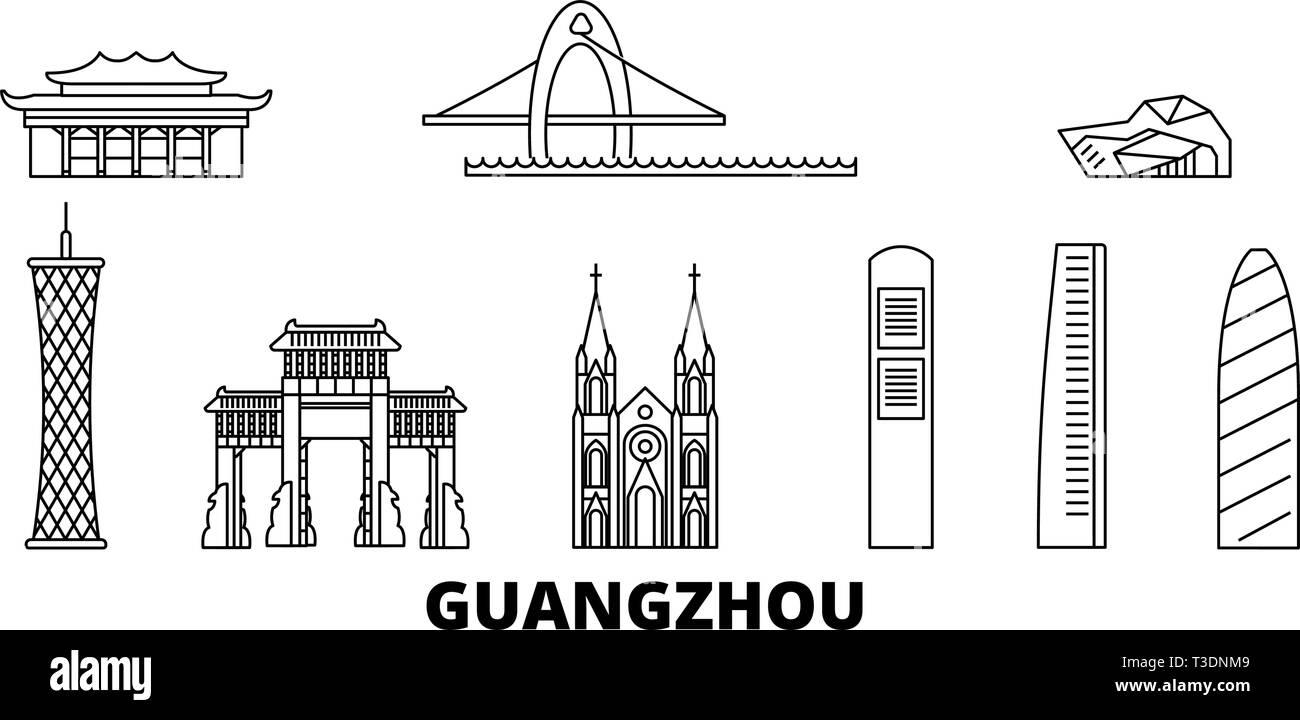 Guangzhou landmarks and urban scenery Stock Vector Images - Alamy