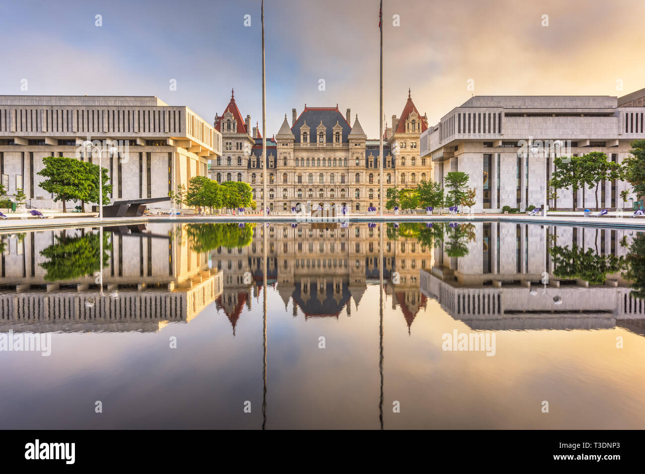 Albany, New York, USA at the New York State Capitol at dusk Stock Photo ...