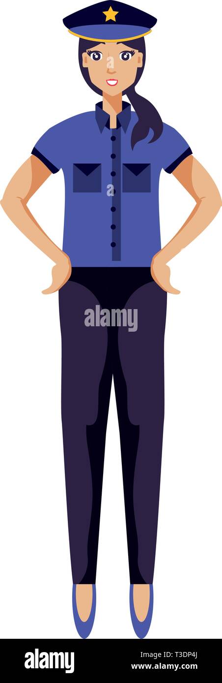 police officer female avatar character vector illustration design Stock ...